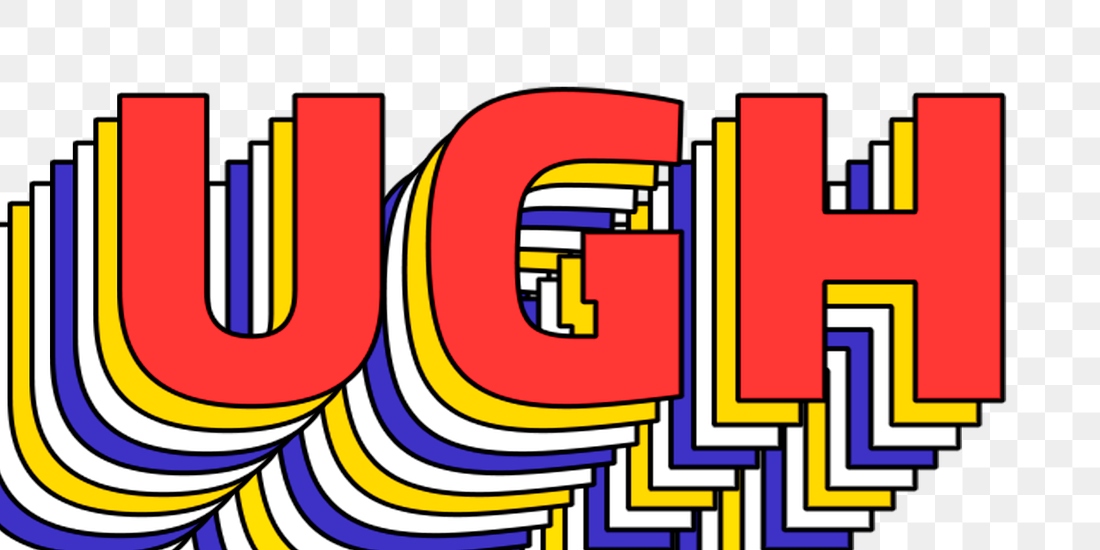 UGH layered png retro typography | Premium PNG Sticker - rawpixel