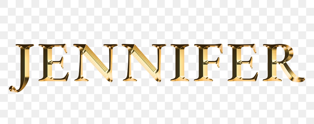 Jennifer typography gold effect design | Premium PNG Sticker - rawpixel