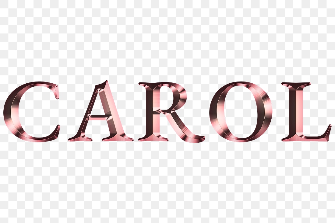 Carol typography rose gold design | Premium PNG Sticker - rawpixel