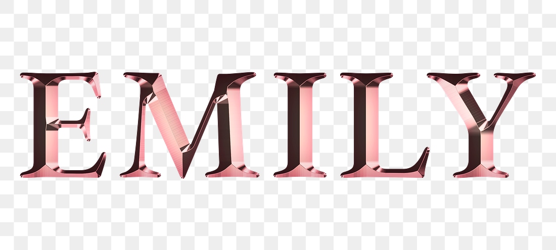 Emily typography rose gold design | Free PNG Sticker - rawpixel