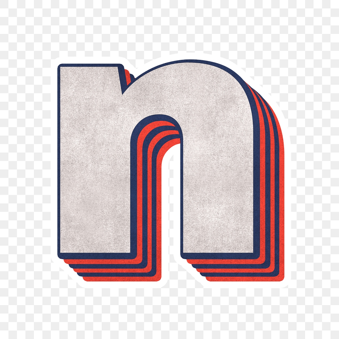 Letter n png layered effect | Premium PNG Sticker - rawpixel
