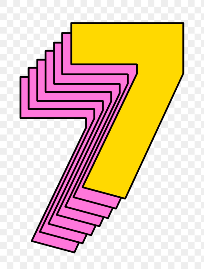 Transparent 3d number seven layered | Premium PNG Sticker - rawpixel