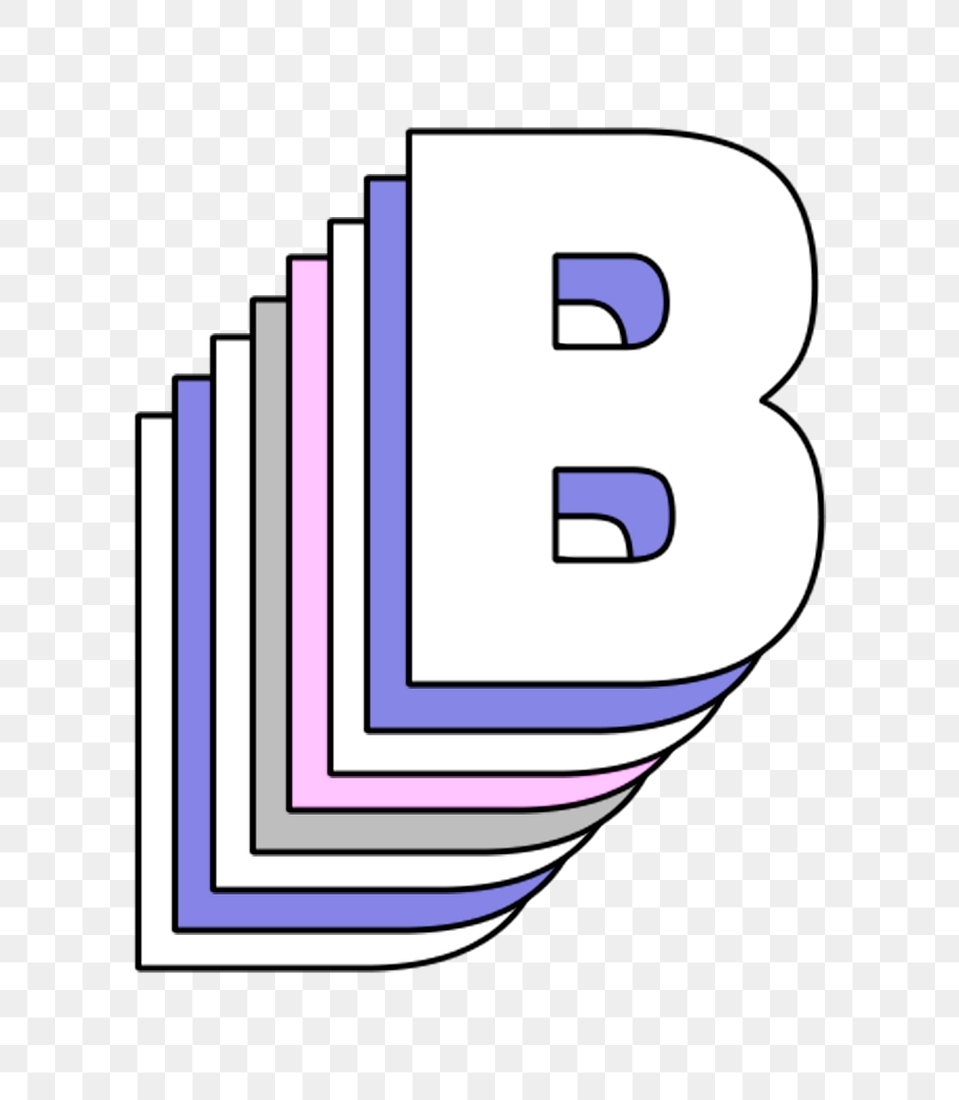 Layered letter b png pastel | Premium PNG Sticker - rawpixel