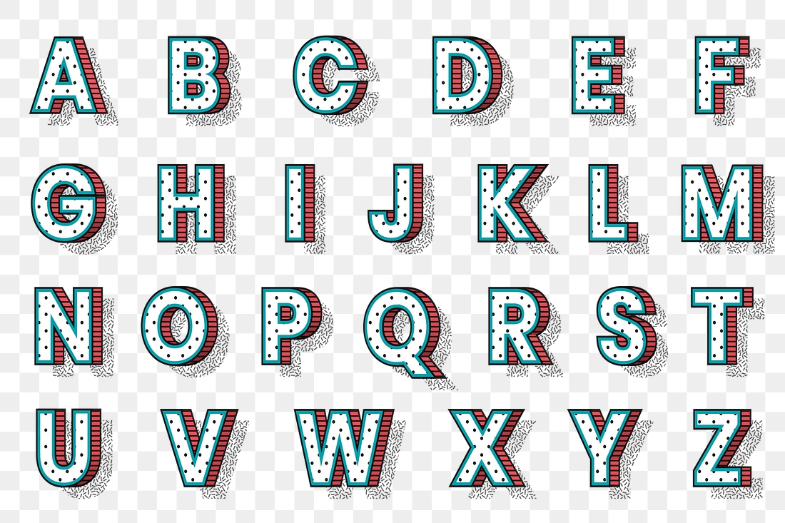 Png alphabet 3d halftone typography | Premium PNG - rawpixel