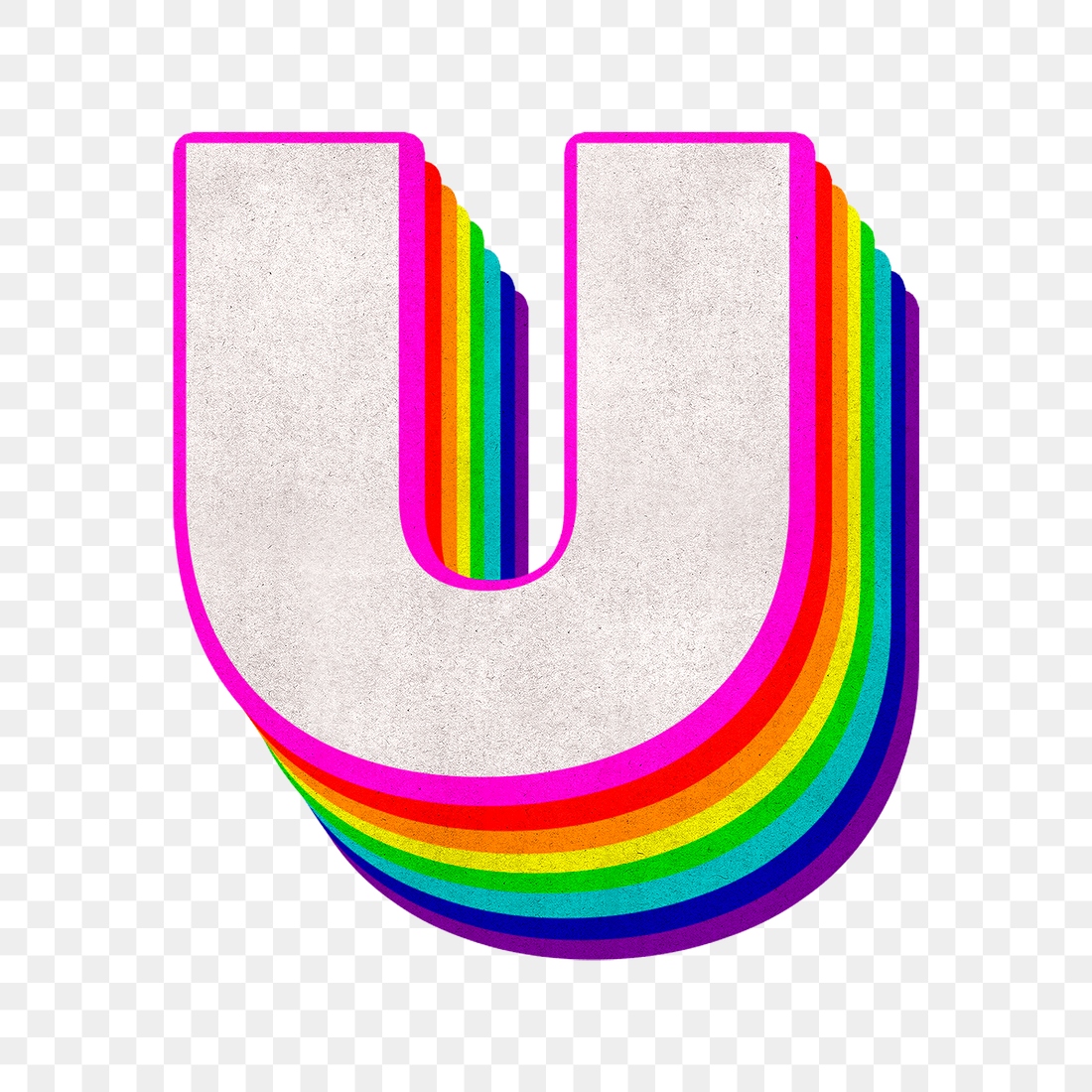 Png letter u rainbow typography | Premium PNG Sticker - rawpixel