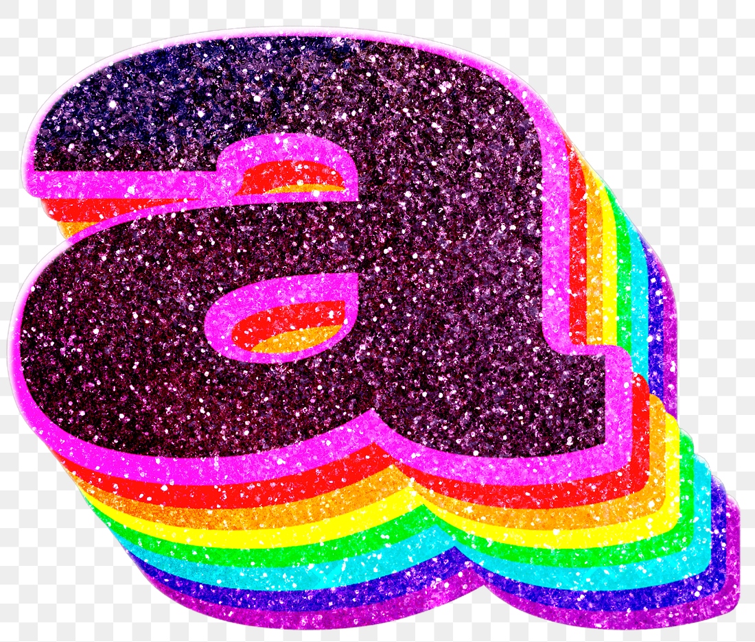 letter layered rainbow glitter png | Premium PNG Sticker - rawpixel