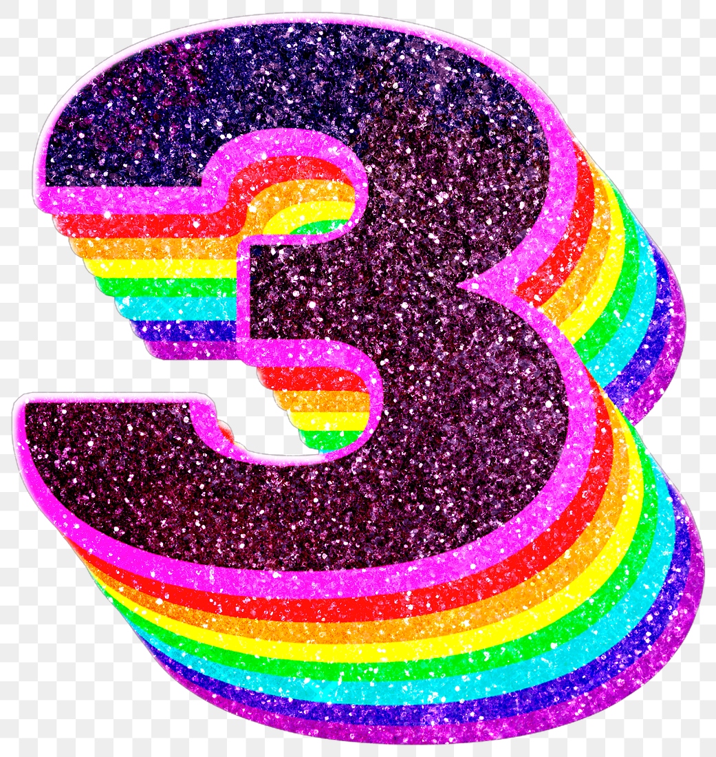 Png number 3 rainbow 3d | Premium PNG Sticker - rawpixel
