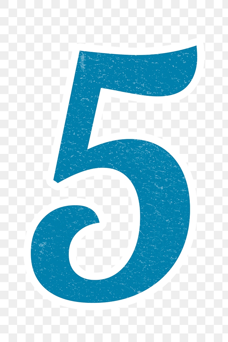 Number 5 png retro bold | Premium PNG Sticker - rawpixel