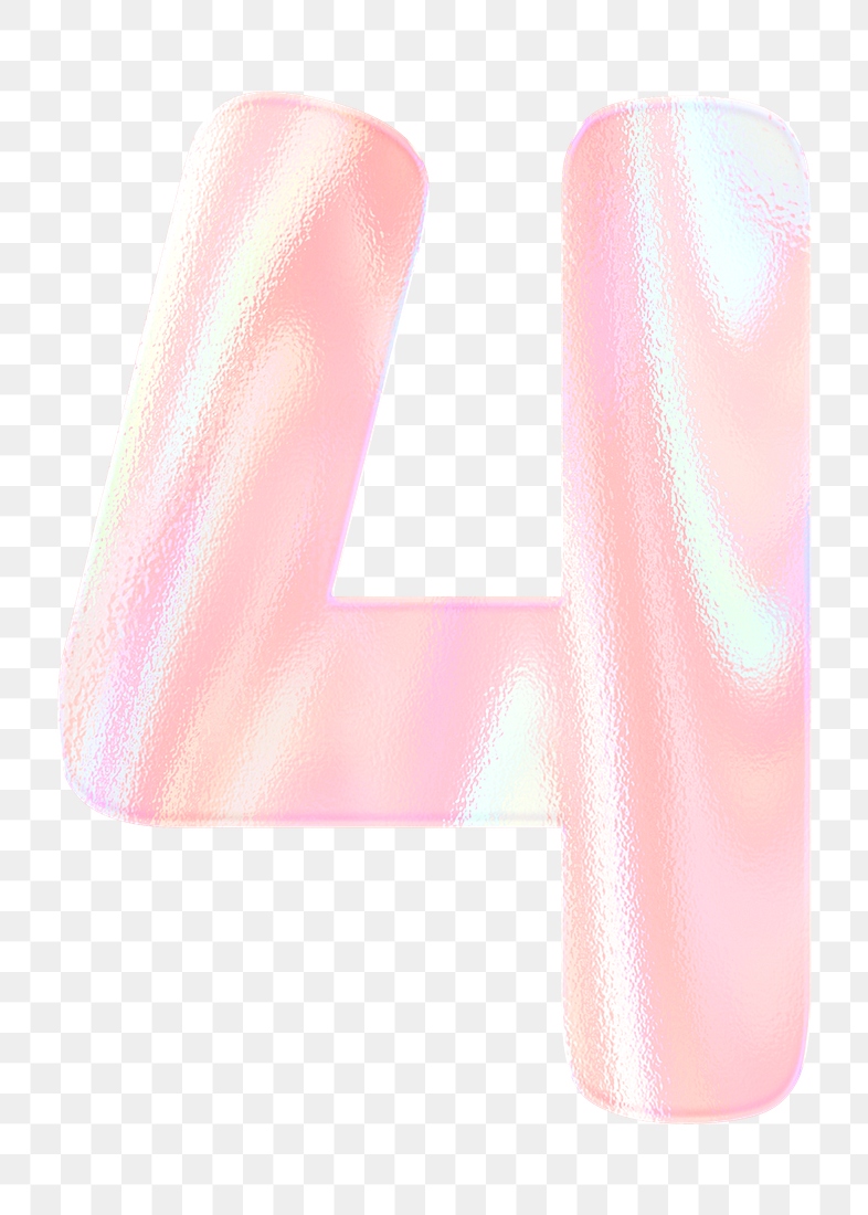 Pastel holographic number four png | Premium PNG Sticker - rawpixel