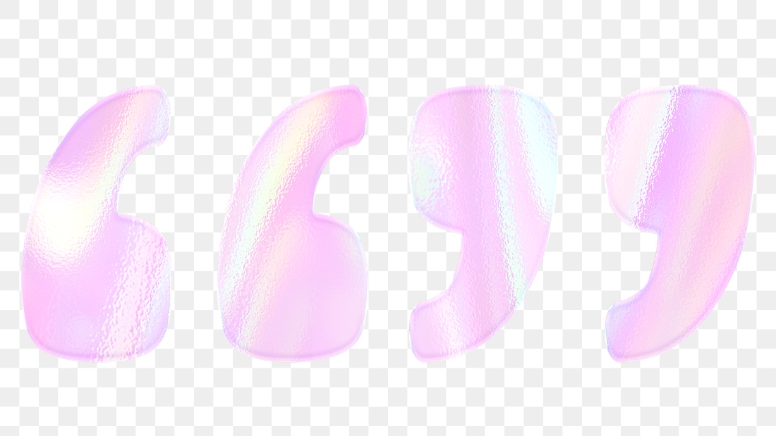 Holographic pastel quotation marks png | Premium PNG Sticker - rawpixel
