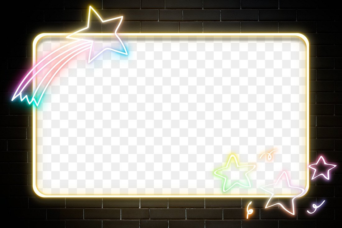 Png neon frame rainbow star | Premium PNG - rawpixel