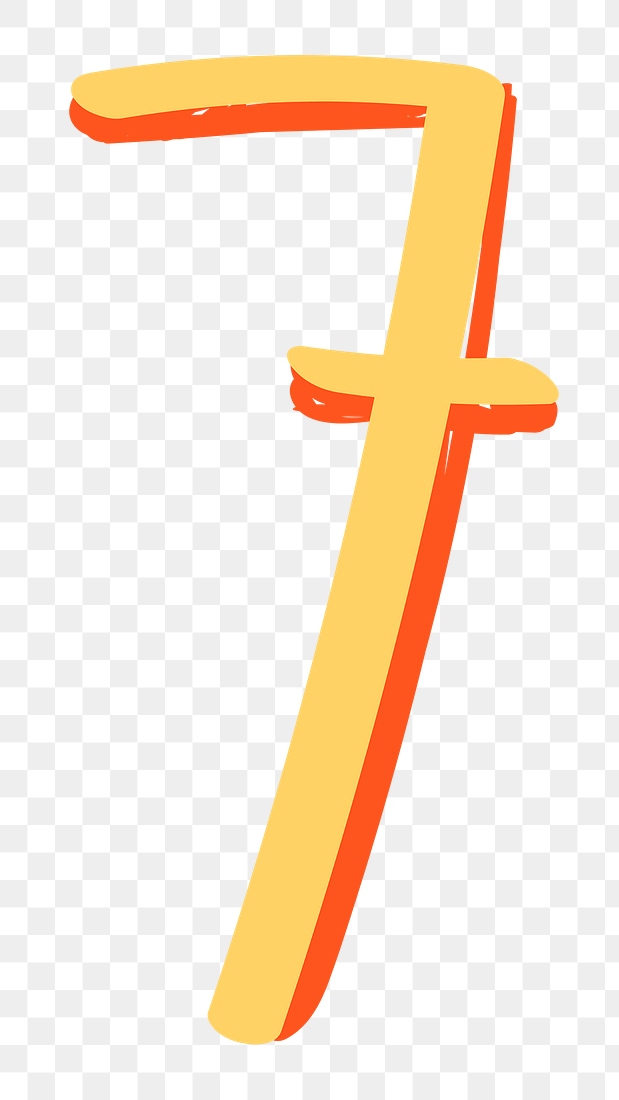 Number 7 doodle png typography | Premium PNG Sticker - rawpixel