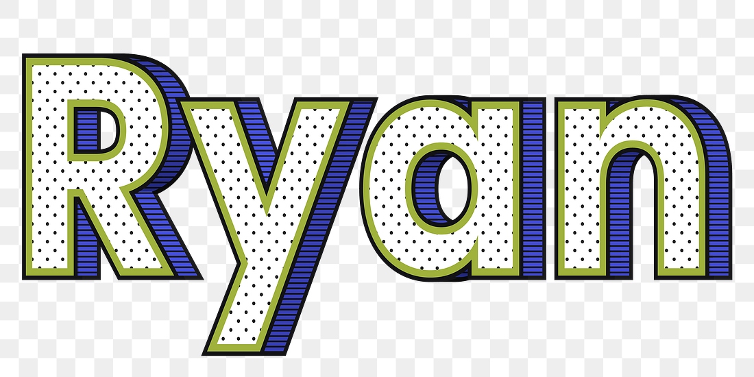 Ryan name png lettering font | Premium PNG Sticker - rawpixel