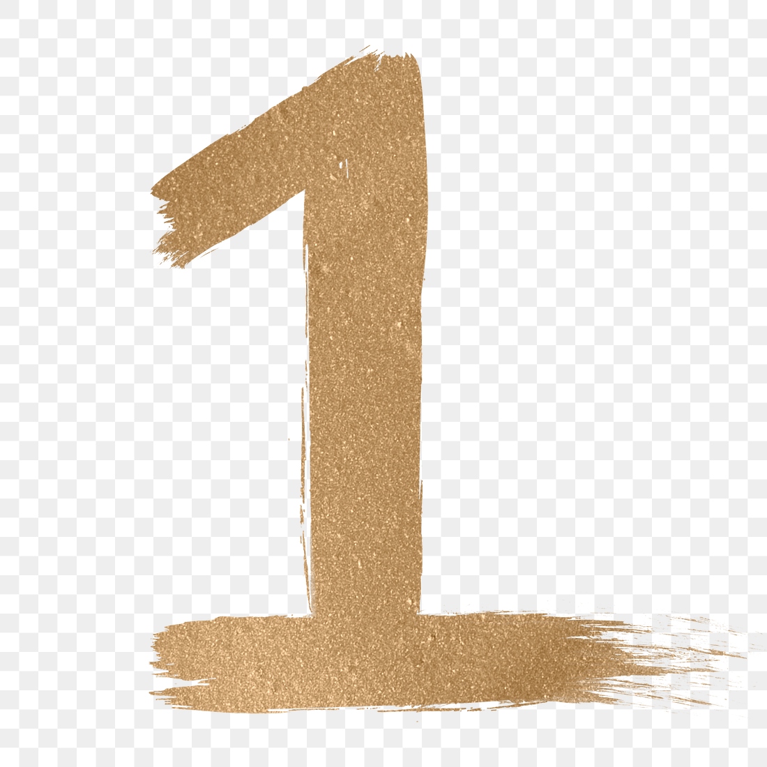 Transparent gold number 1 brushed | Premium PNG Sticker - rawpixel