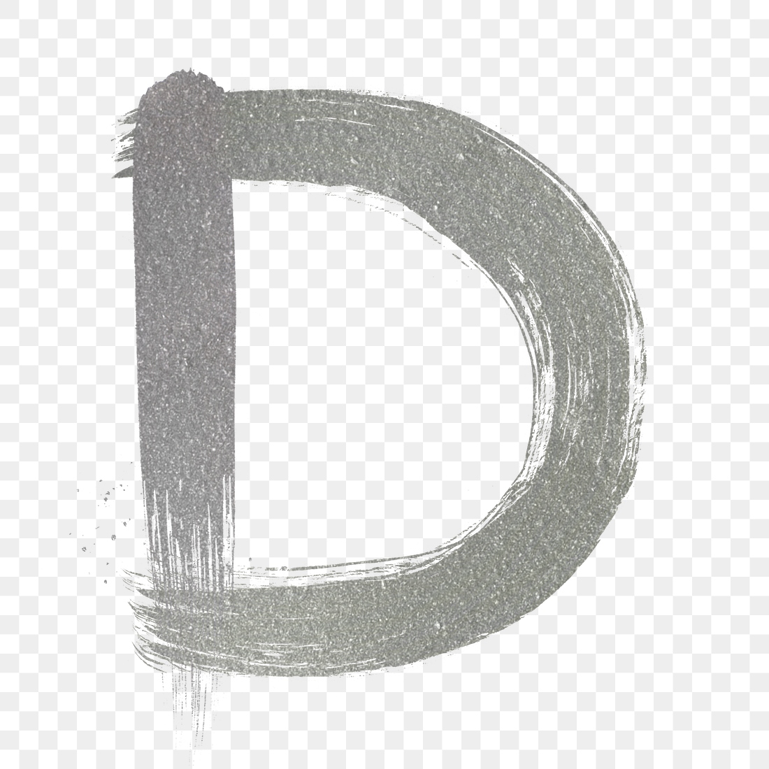 Transparent letter d silver brush | Premium PNG Sticker - rawpixel