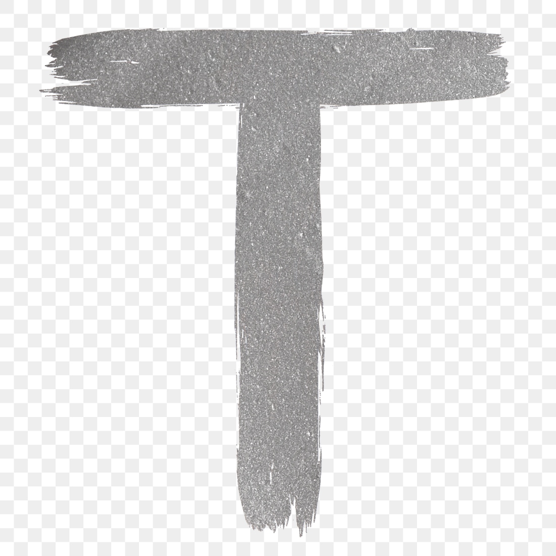 Transparent letter t silver brush | Premium PNG Sticker - rawpixel