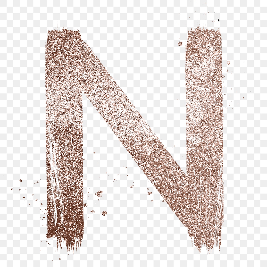 Painted glitter n letter png | Premium PNG Sticker - rawpixel