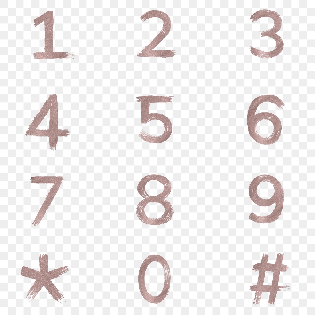 Painted rose gold numbers png | Premium PNG - rawpixel