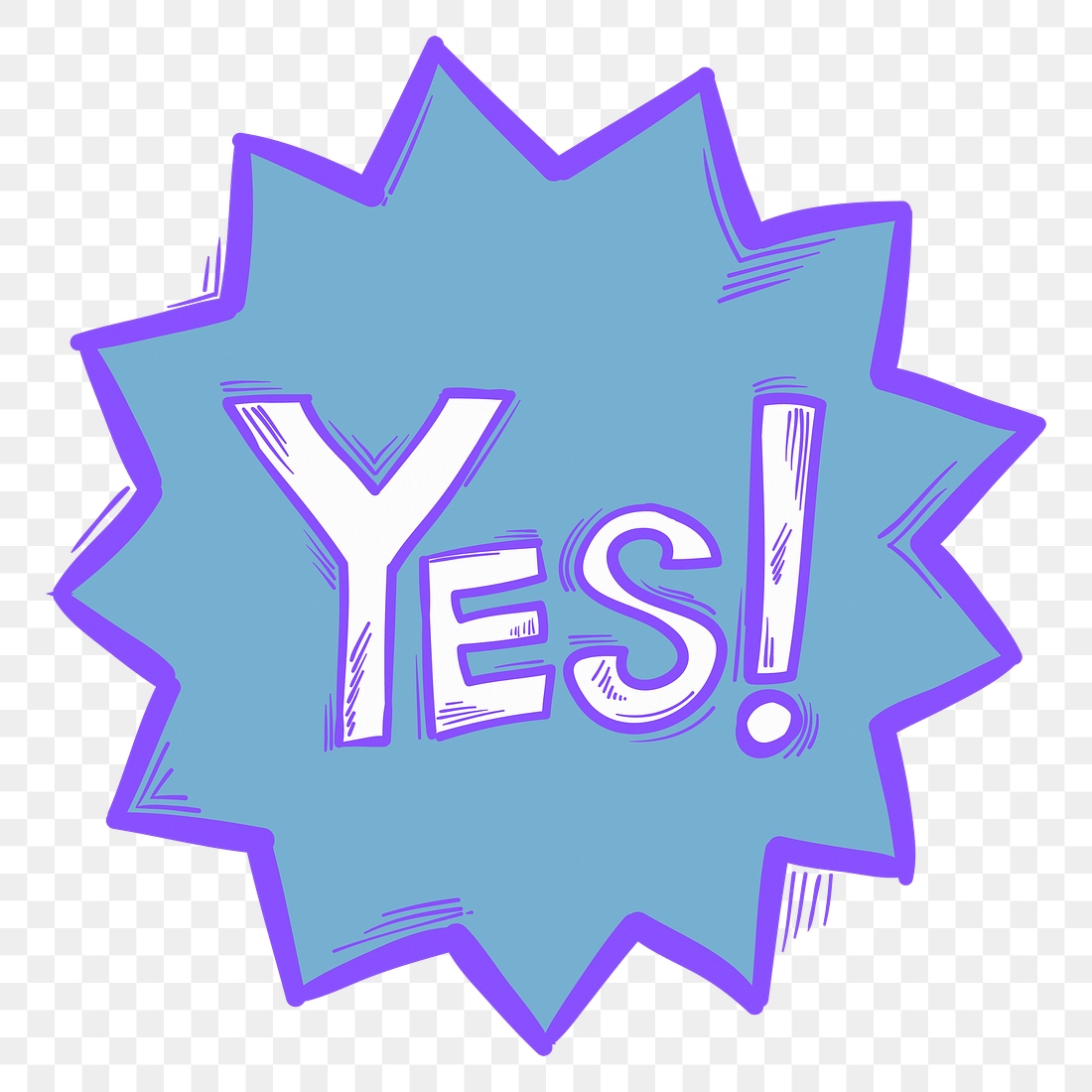 Png yes text bubble doodle | Premium PNG Sticker - rawpixel