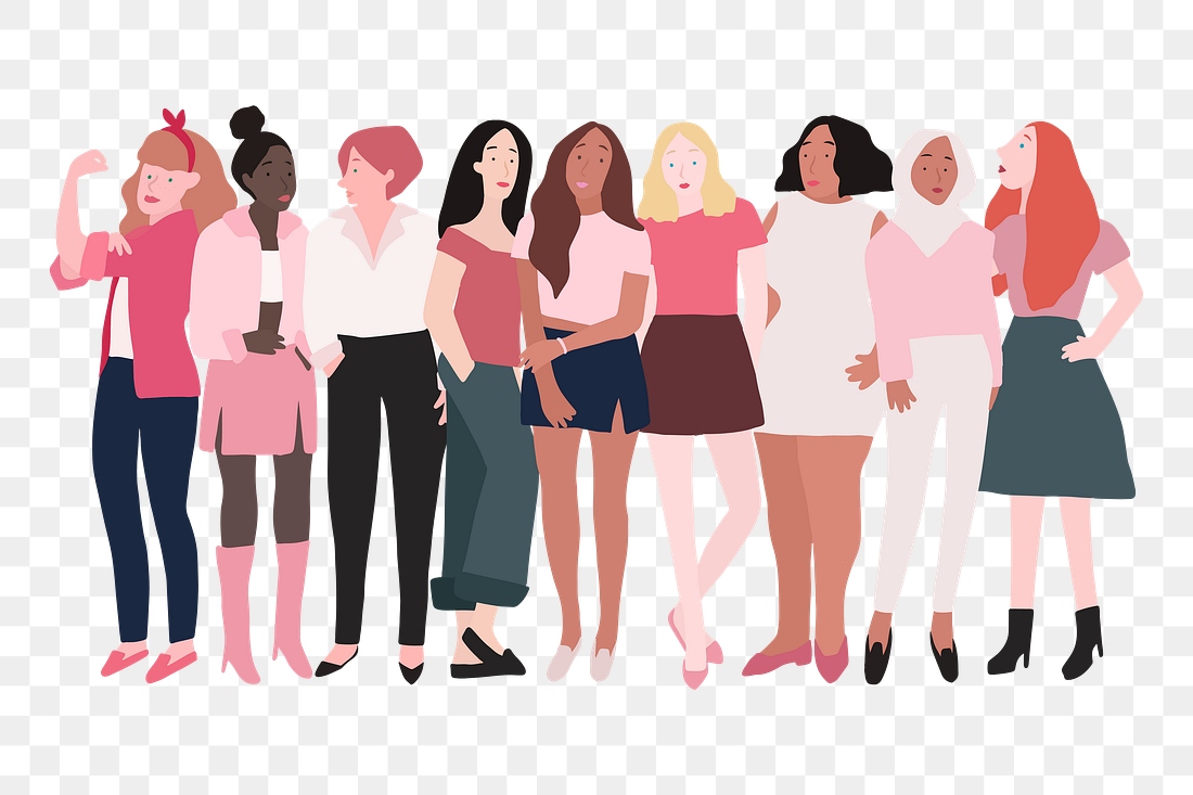 Feminist women png sticker illustrations, | Premium PNG - rawpixel