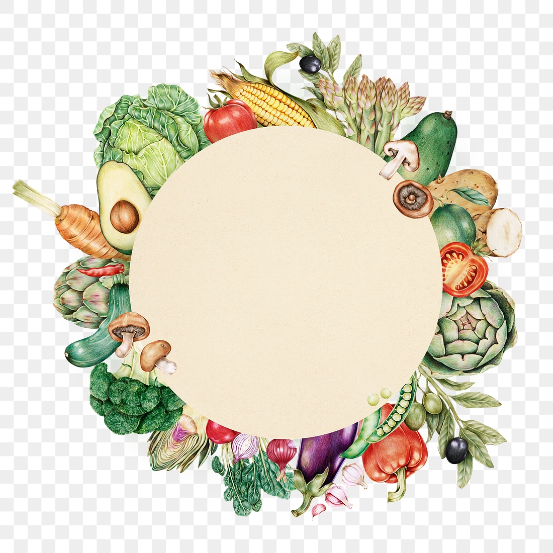 Fresh vegetables frame png hand | Premium PNG - rawpixel