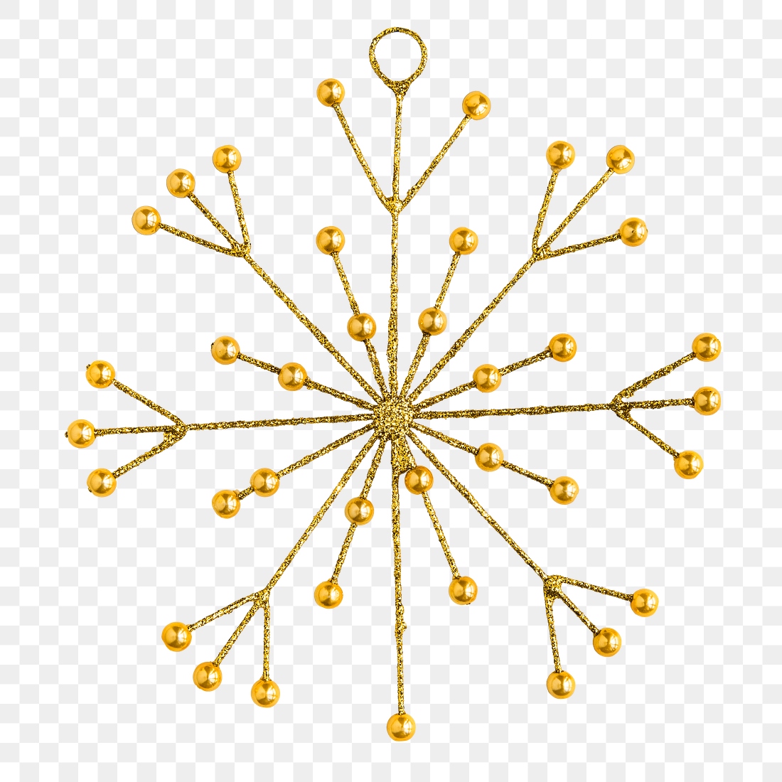 A gold snowflake Christmas ornament | Premium PNG Sticker - rawpixel