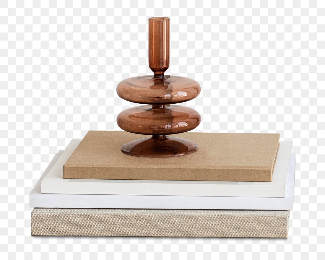 Modern brown transparent vase stack | Premium PNG Sticker - rawpixel