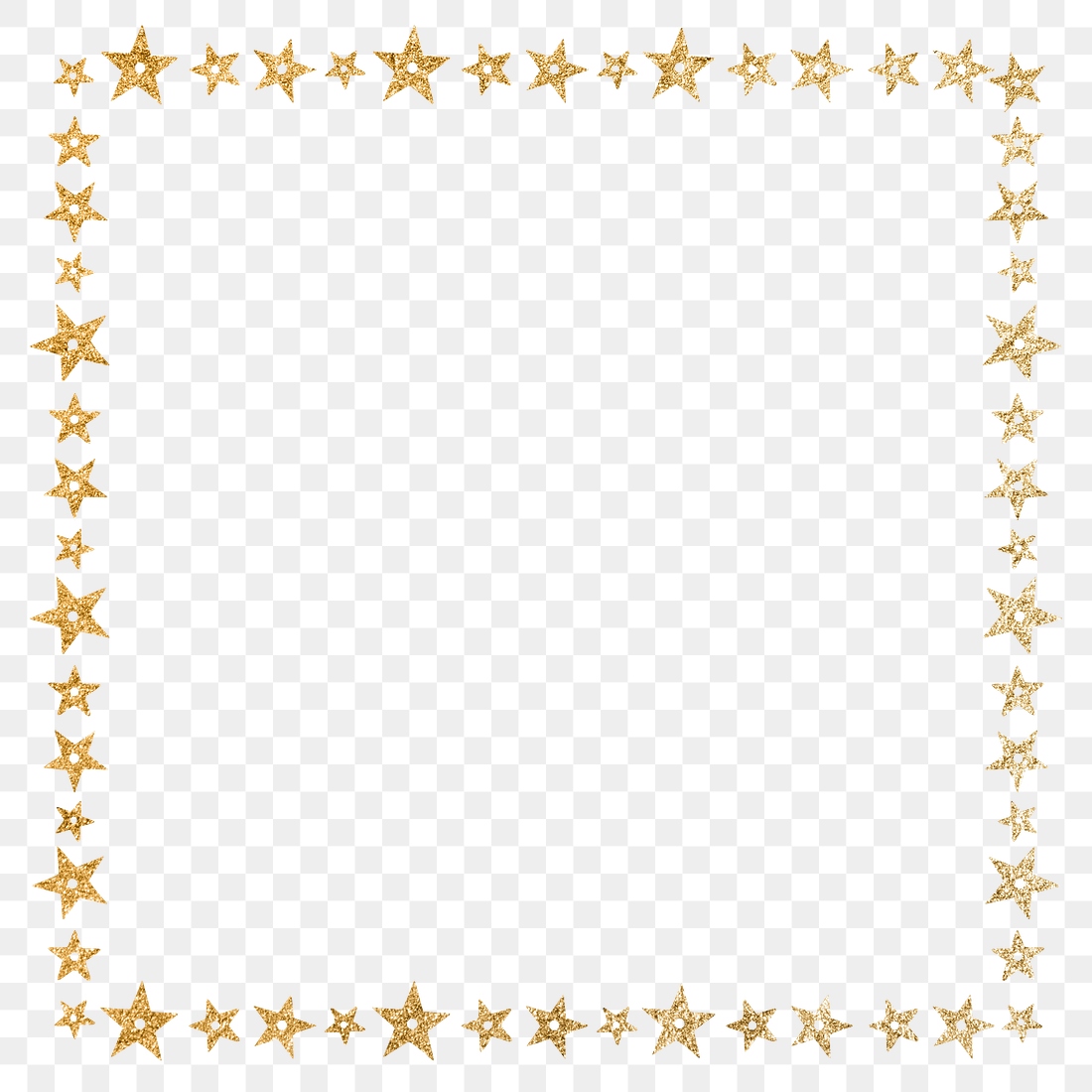 Gold sparkling star square border | Premium PNG - rawpixel
