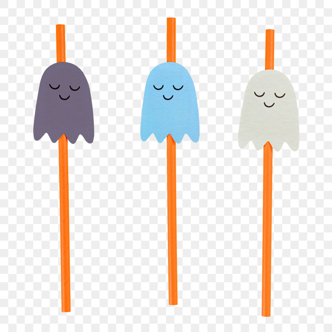 Colorful Halloween ghost straws set | Premium PNG Sticker - rawpixel