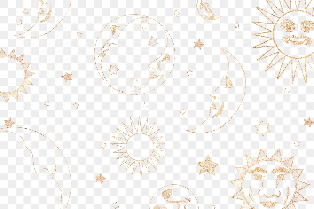 Gold celestial sun moon and | Premium PNG - rawpixel