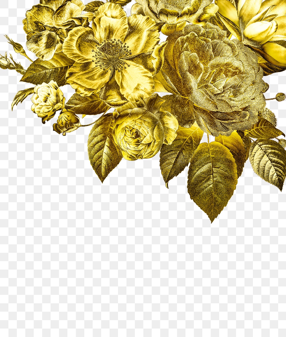 Golden roses themed border template | Premium PNG - rawpixel