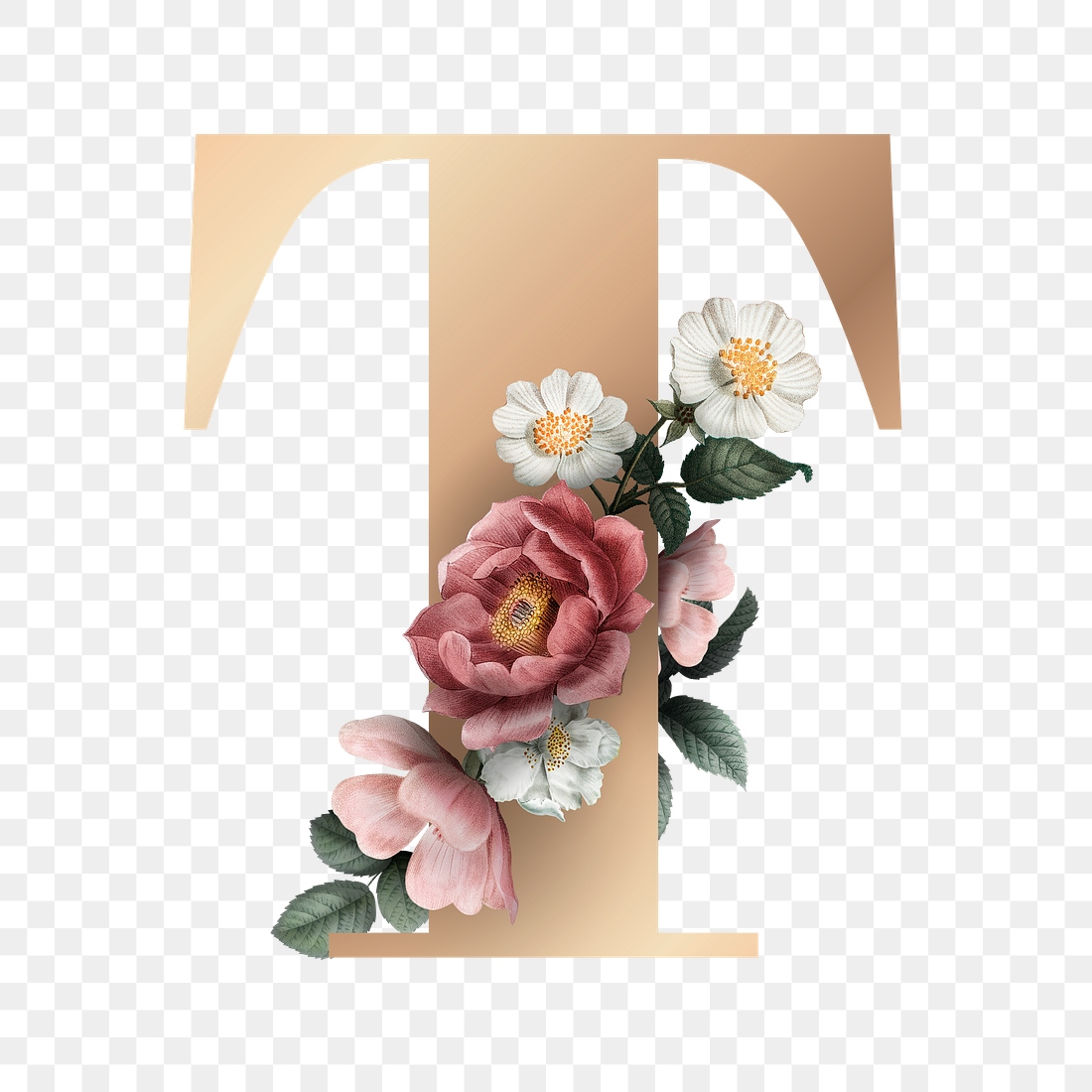 Classic and elegant floral alphabet | Premium PNG Sticker - rawpixel
