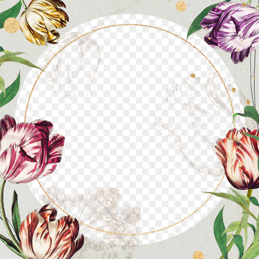 Vintage tulip flower frame design | Premium PNG - rawpixel