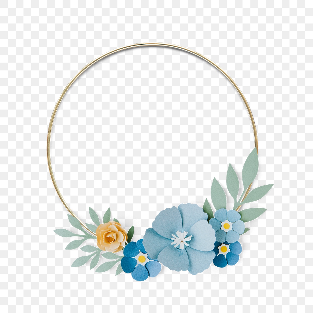Round gold frame paper craft | Premium PNG - rawpixel