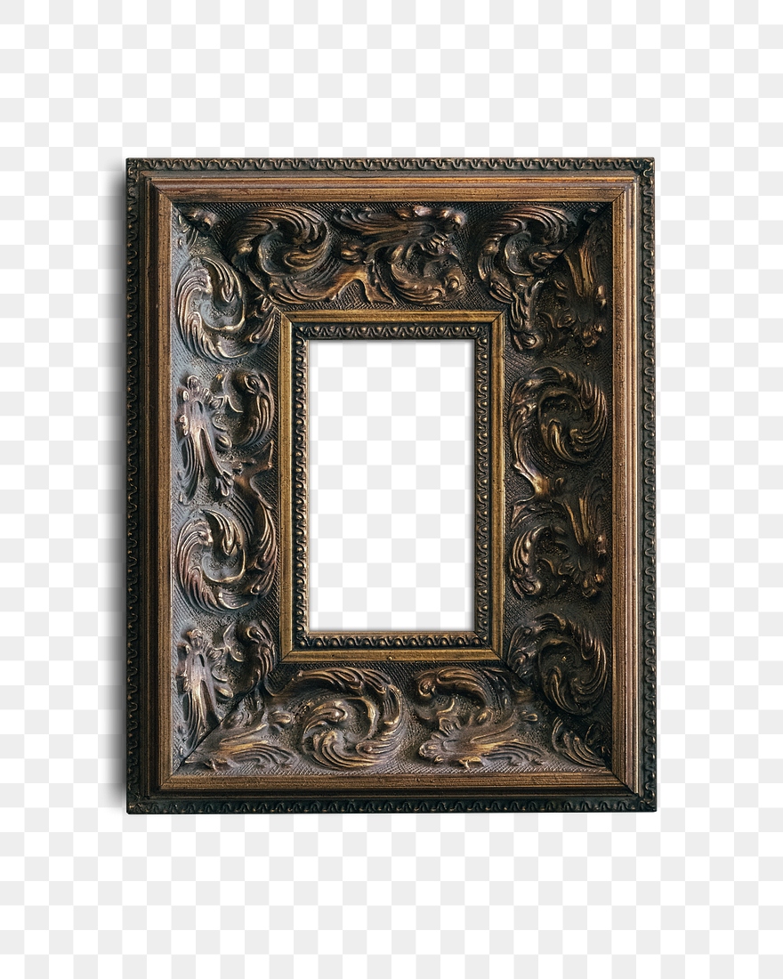 Vintage rectangle gold picture frame | Premium PNG - rawpixel