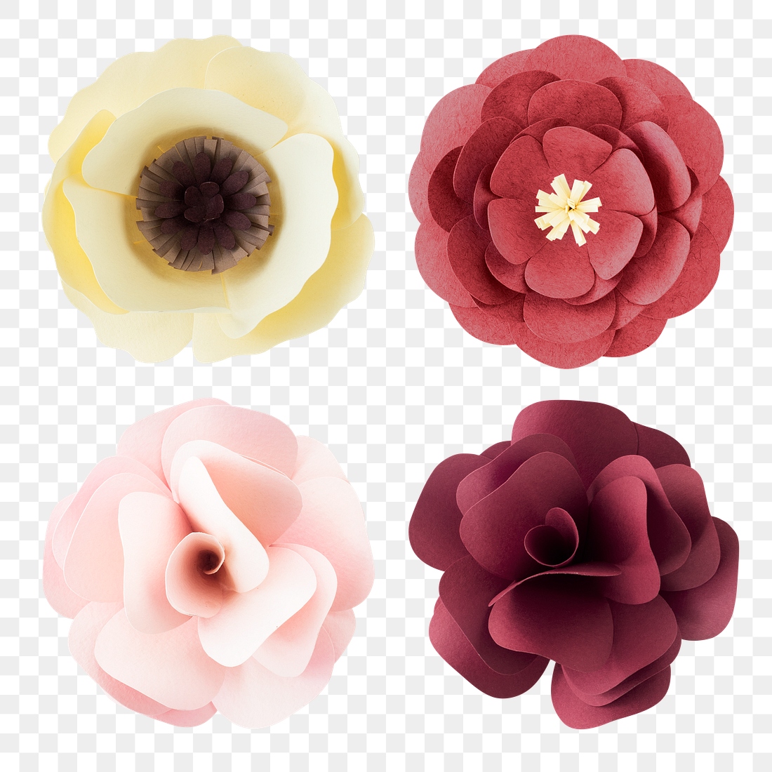 Papercraft flower png set | Premium PNG - rawpixel