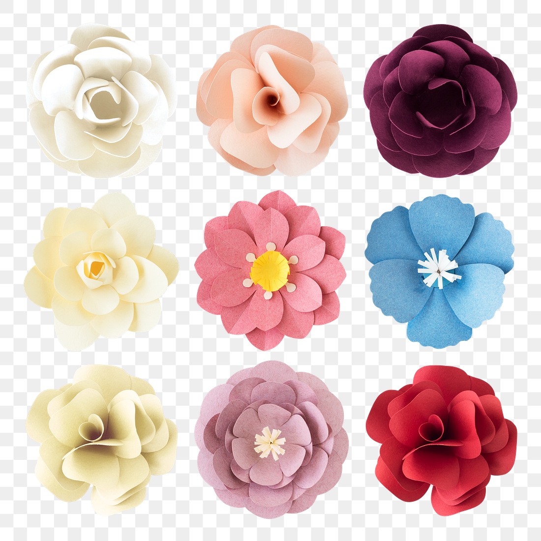Tropical flower paper craft png | Premium PNG - rawpixel