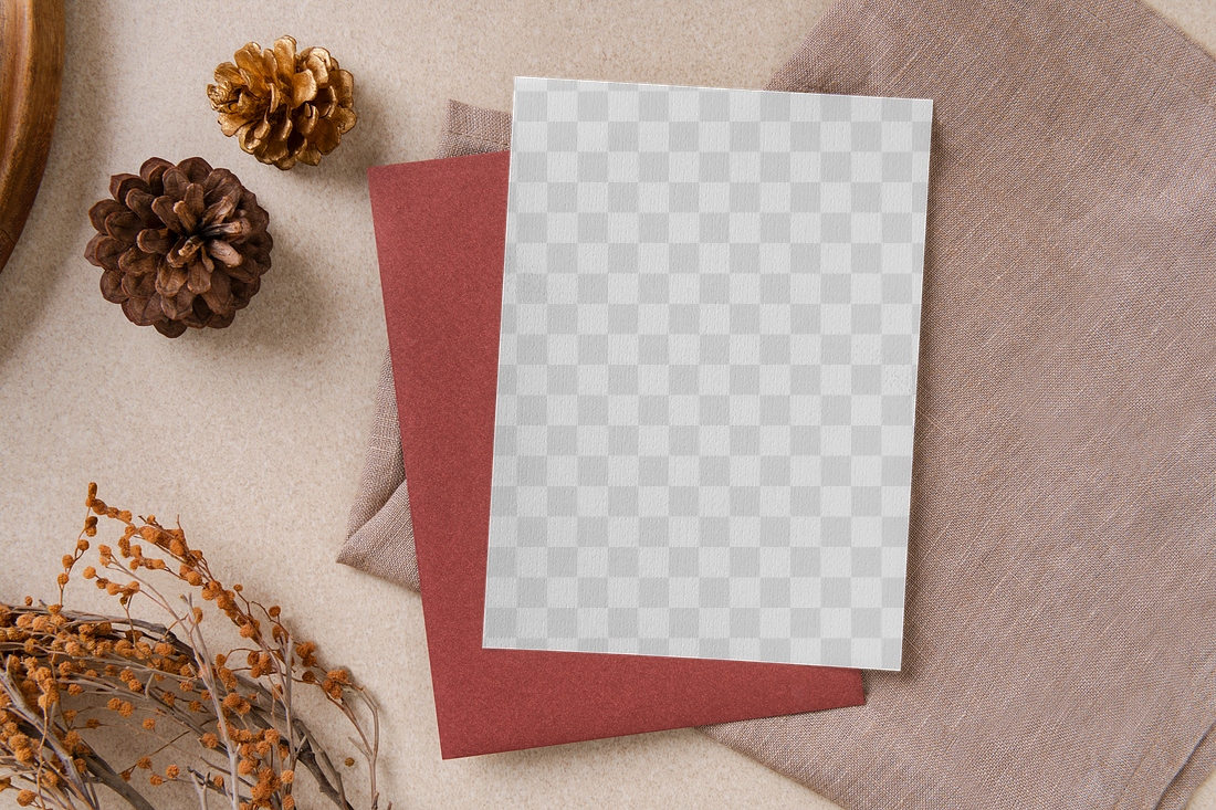 Card mockup png, autumn stationery, | Premium PNG - rawpixel
