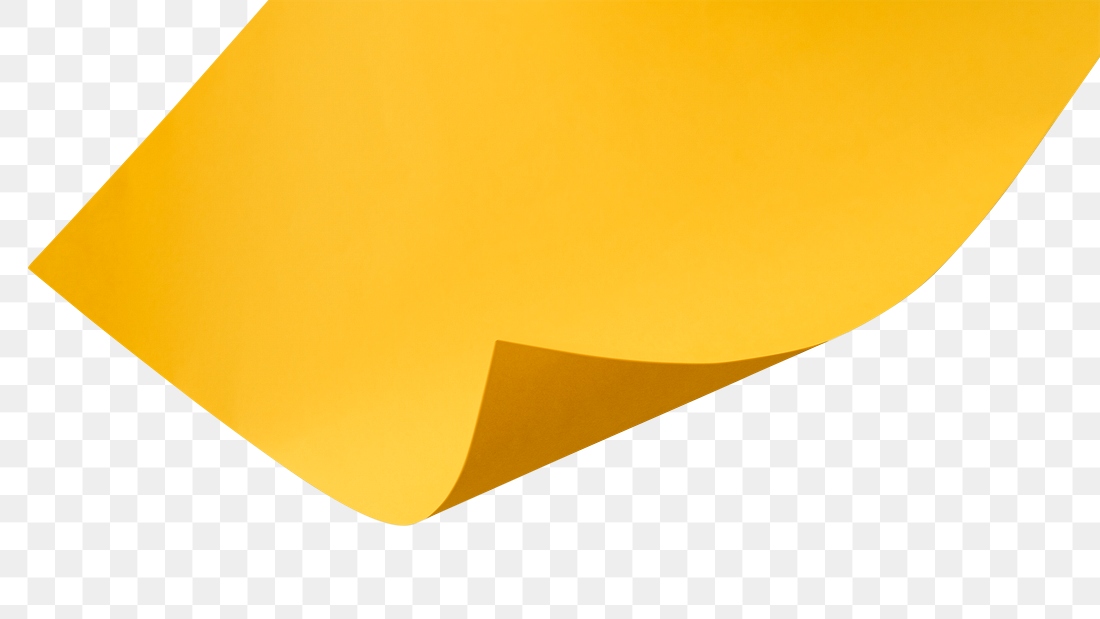 Yellow curled chart paper design | Premium PNG Sticker - rawpixel