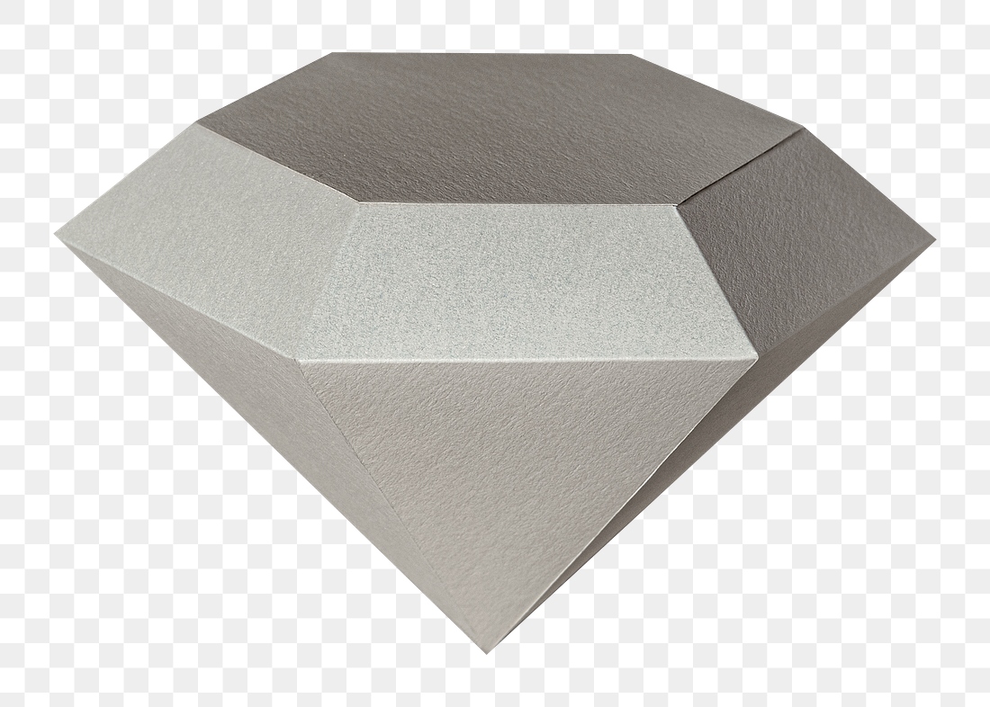 3D gray diamond shaped paper | Free PNG Sticker - rawpixel