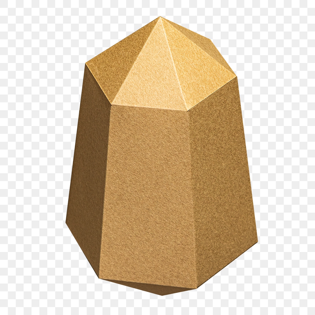 Gold hexagonal prism paper craft | Free PNG Sticker - rawpixel