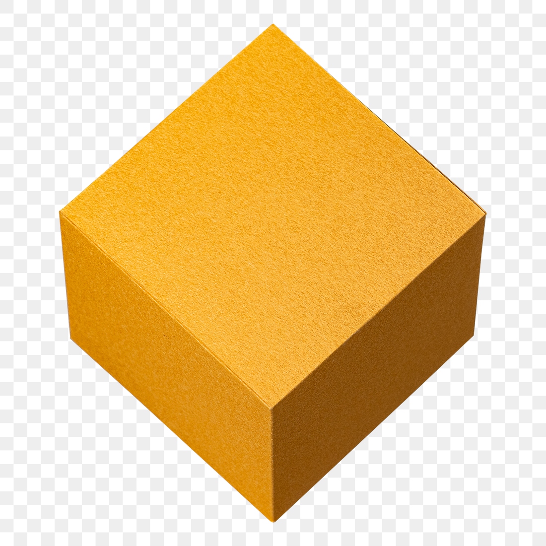 3D golden cubic shaped paper | Free PNG Sticker - rawpixel