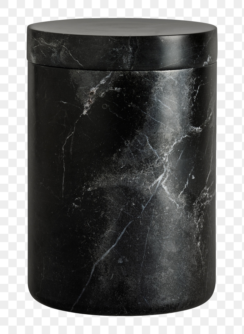 Round black marble storage box | Premium PNG Sticker - rawpixel