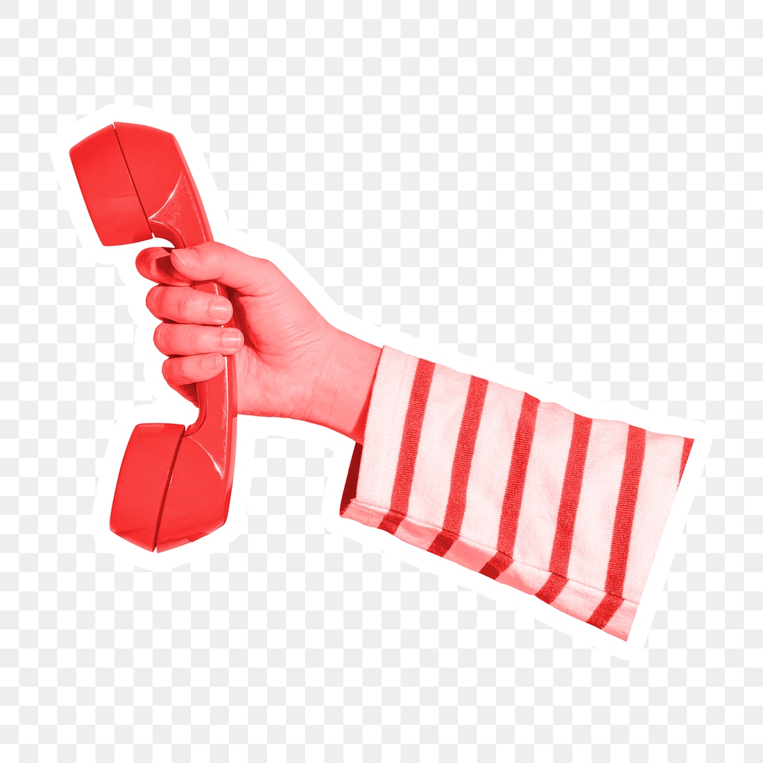 Woman answering handset sticker design | Premium PNG Sticker - rawpixel