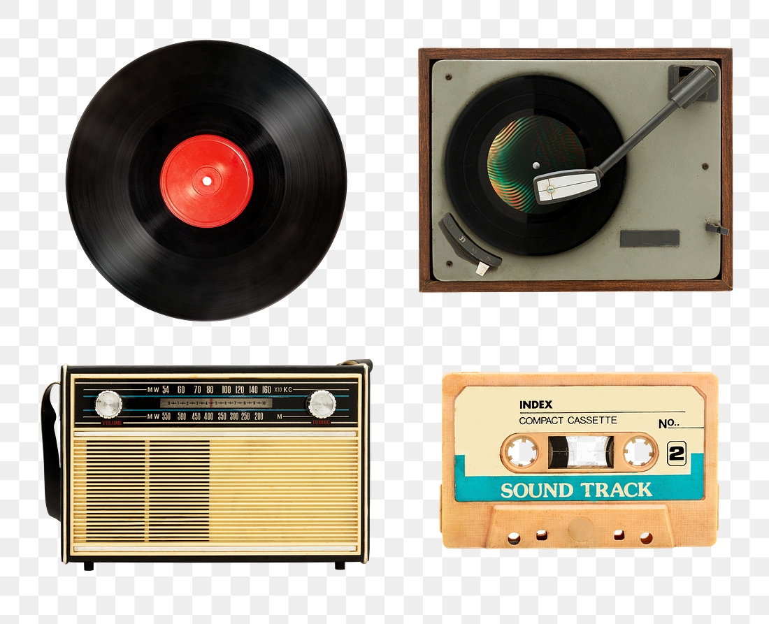 Retro music player collection design | Free PNG Sticker - rawpixel