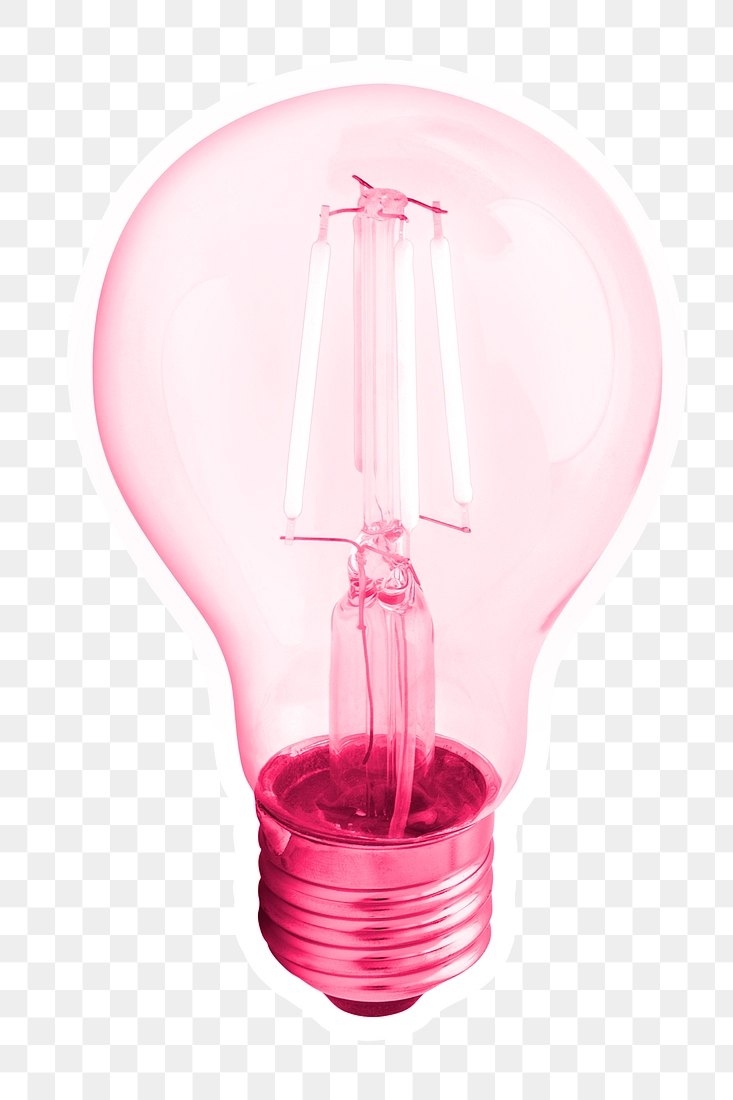Pink Edison light bulb design | Premium PNG Sticker - rawpixel