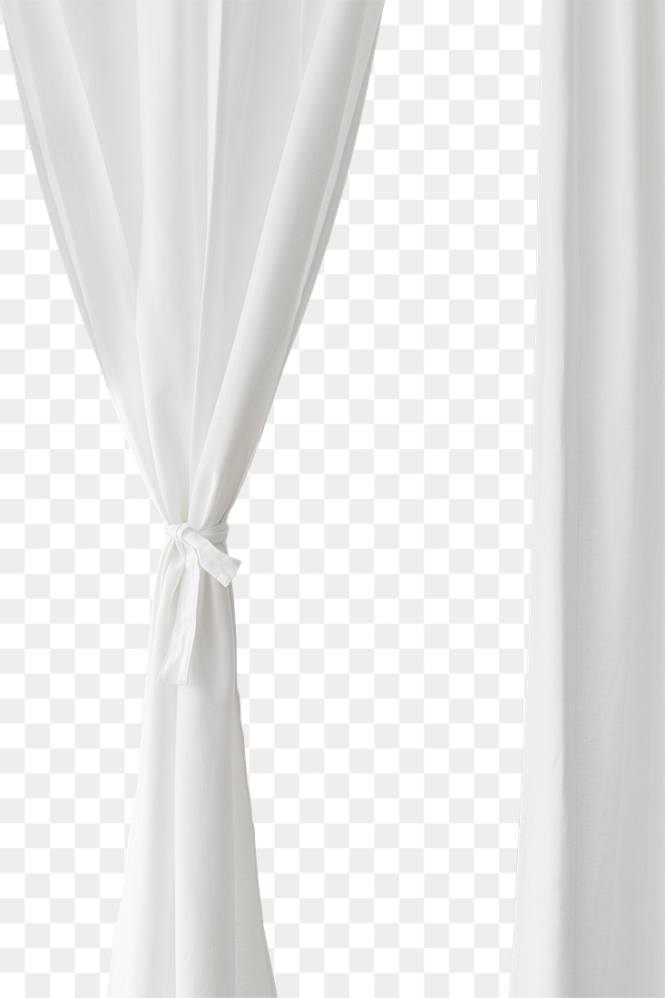 White drapery hanging curtain rod | Premium PNG Sticker - rawpixel