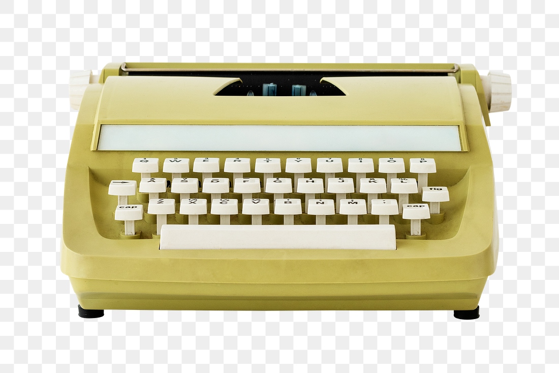 Retro pastel yellow typewriter design | Premium PNG - rawpixel