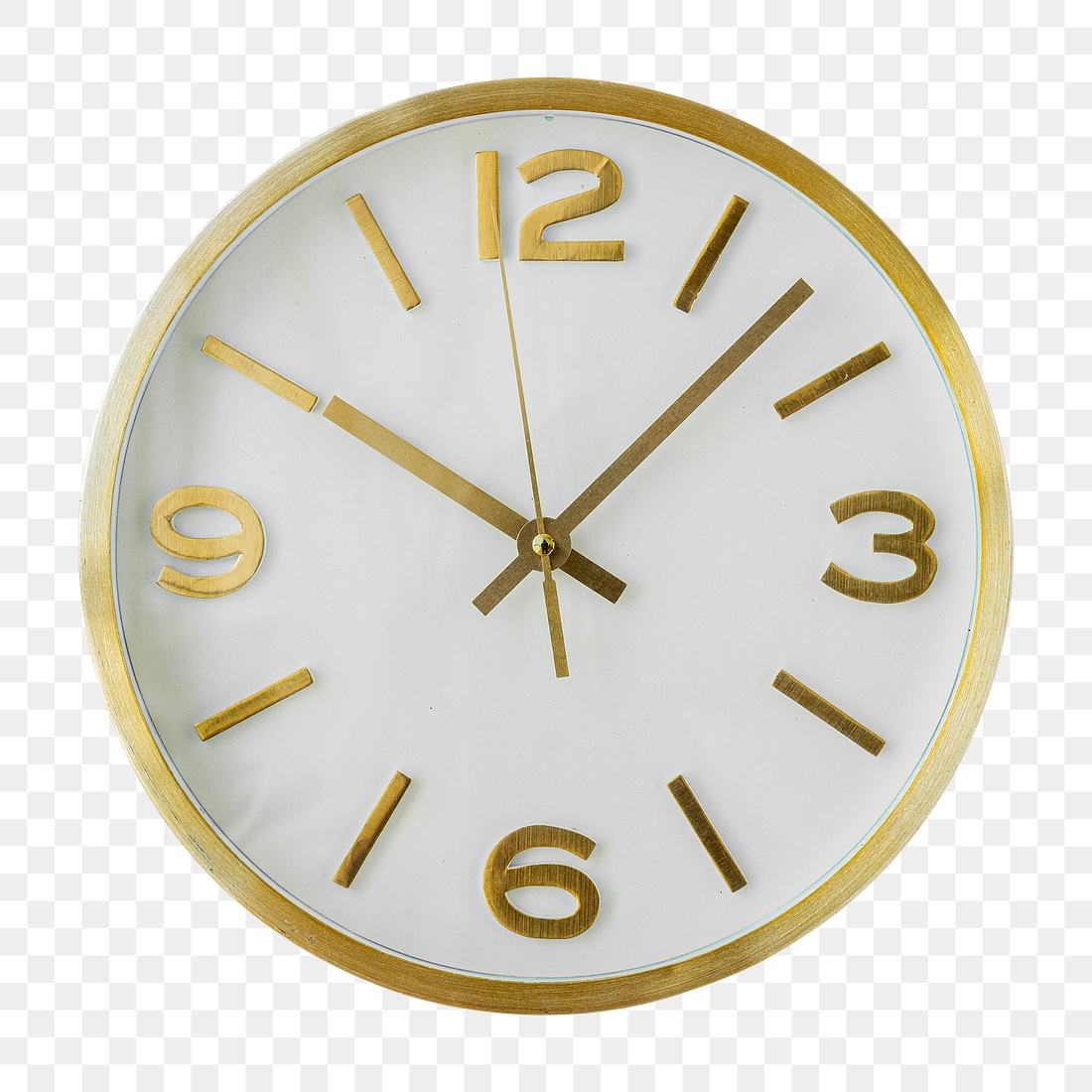 Round gold analog clock design | Premium PNG Sticker - rawpixel
