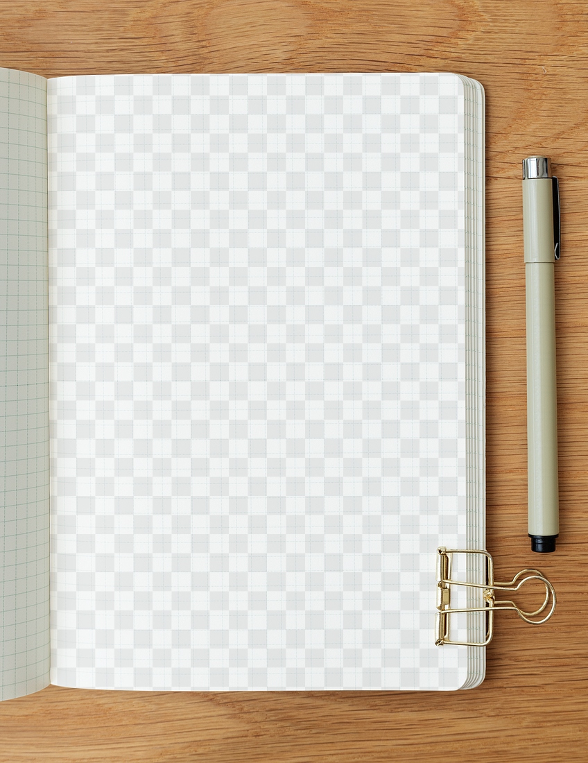 Blank white grid pattern notebook | Premium PNG - rawpixel